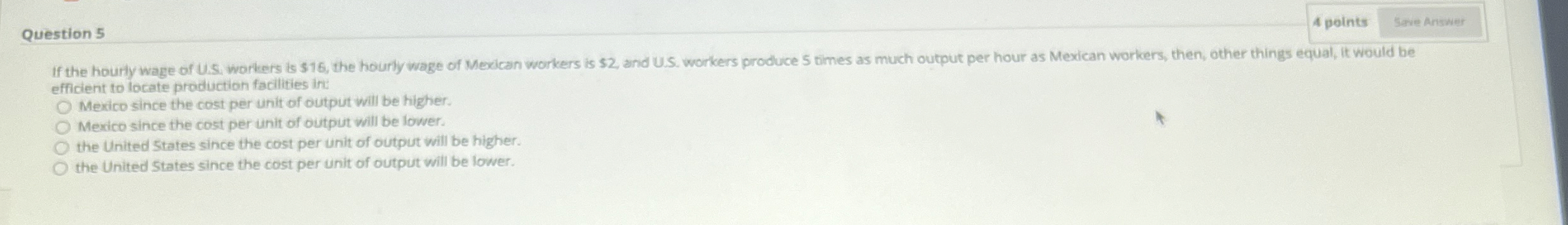 Solved Question 54 ﻿pointsIf the hourily wage of U.S. | Chegg.com
