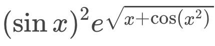 Solved (sinx)2ex+cos(x2) | Chegg.com