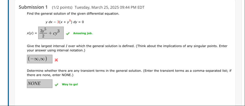 Solved Submission 1 (1/2 ﻿points) ﻿Tuesday, March | Chegg.com