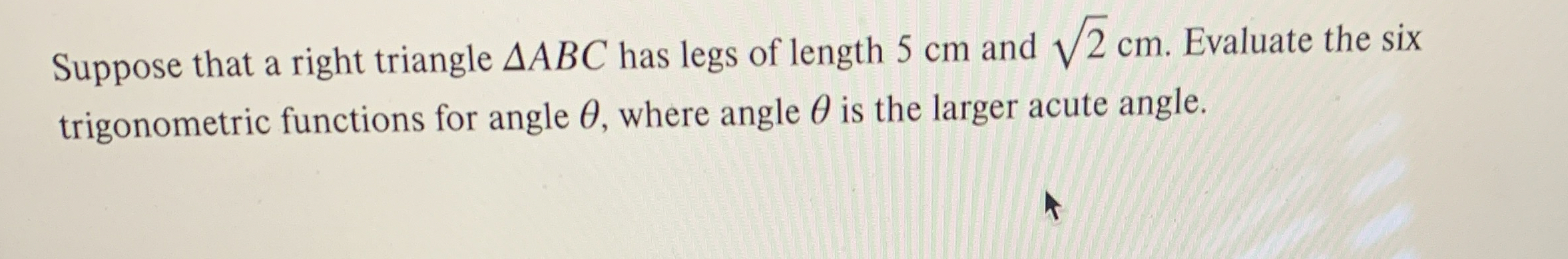 Suppose that a right triangle ????ABC ﻿has legs of | Chegg.com