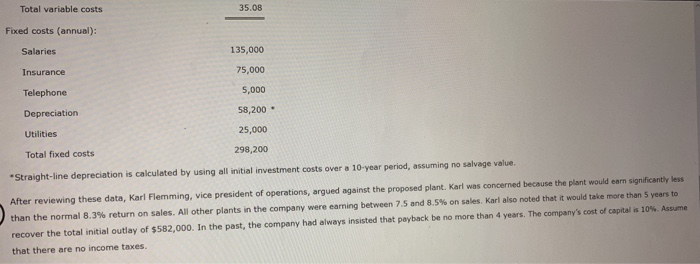 Solved Payback, Net Present Value, Internal Rate of Return, | Chegg.com