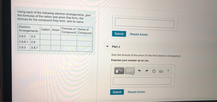 Solved Using each of the following electron arrangements, | Chegg.com