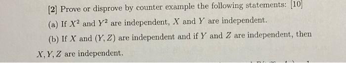 Solved [2] Prove or disprove by counter example the | Chegg.com