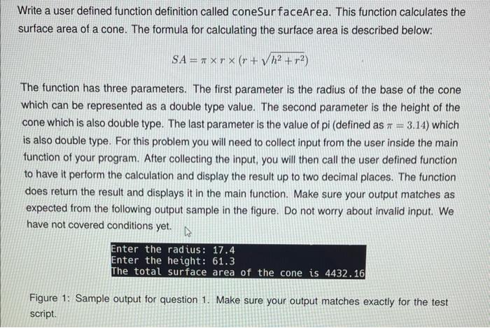 Solved Write a user defined function definition called | Chegg.com