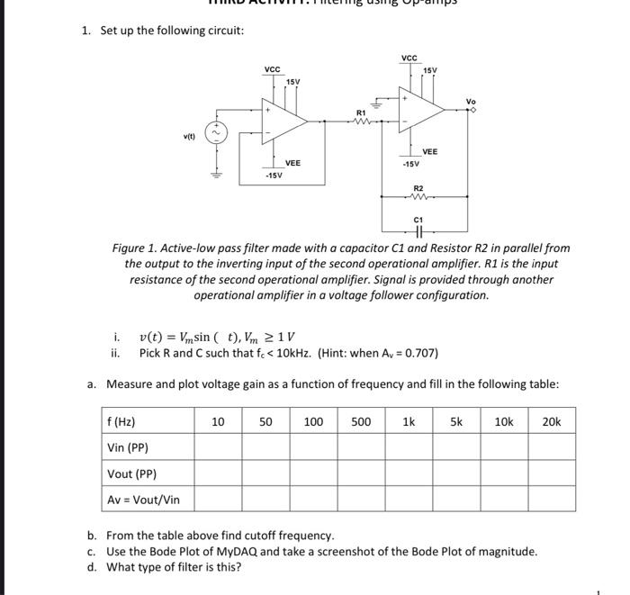 Solved 1. Set up the following circuit: Figure 1. Active-low | Chegg.com