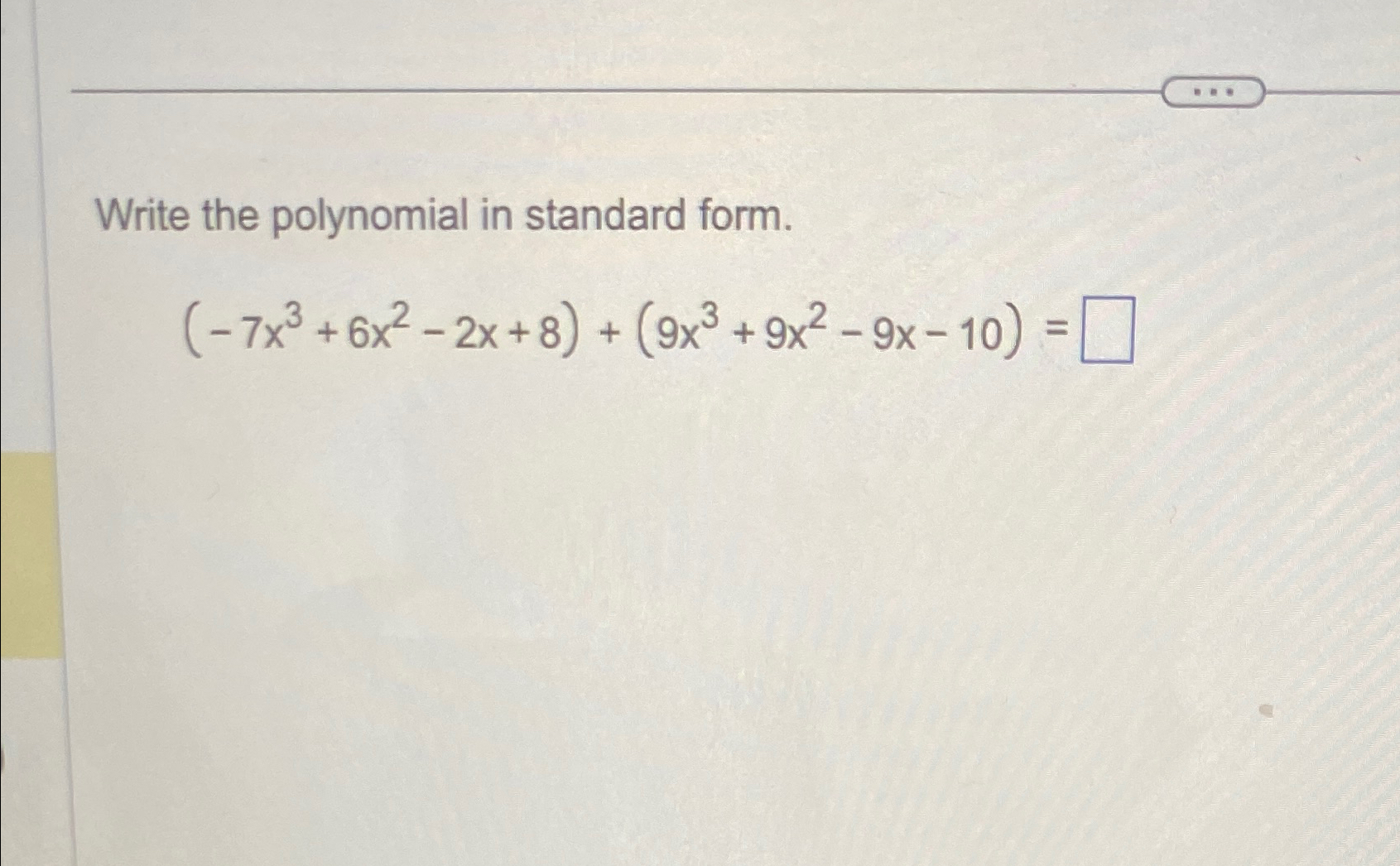 Solved Write the polynomial in standard | Chegg.com