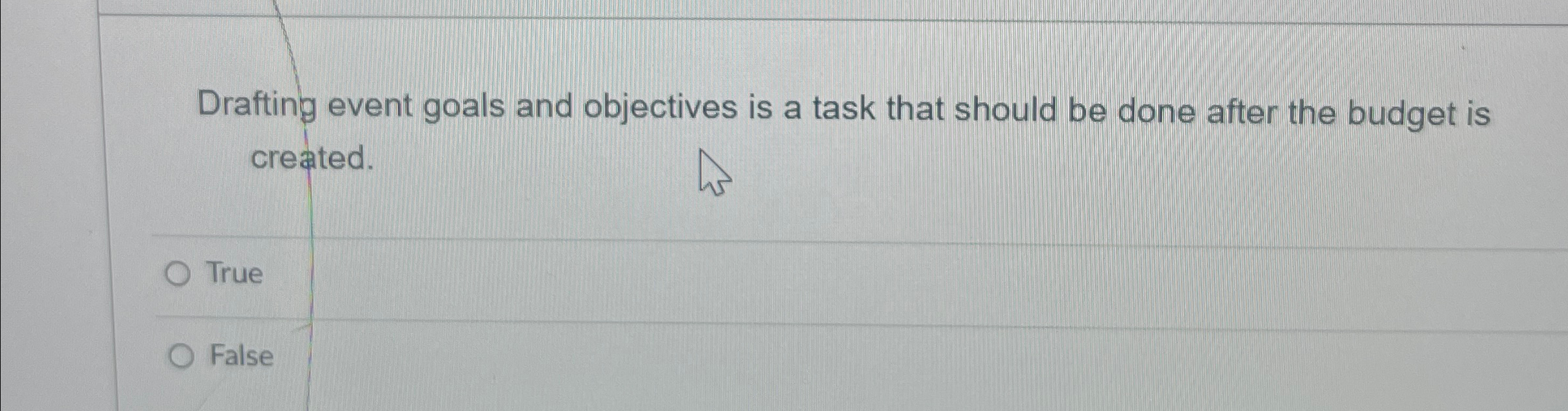 Solved Drafting event goals and objectives is a task that | Chegg.com