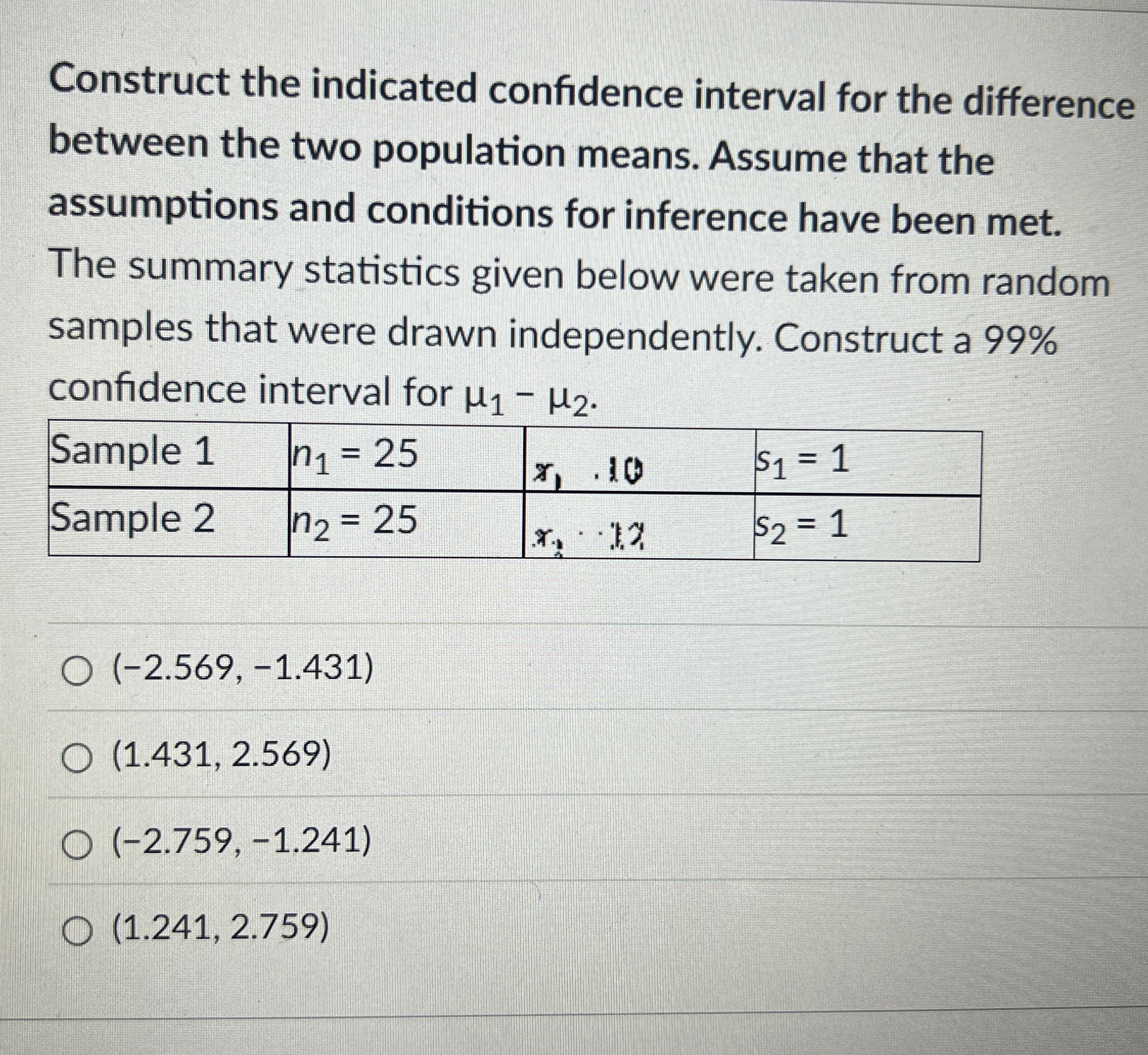 Solved Construct the indicated confidence interval for the | Chegg.com