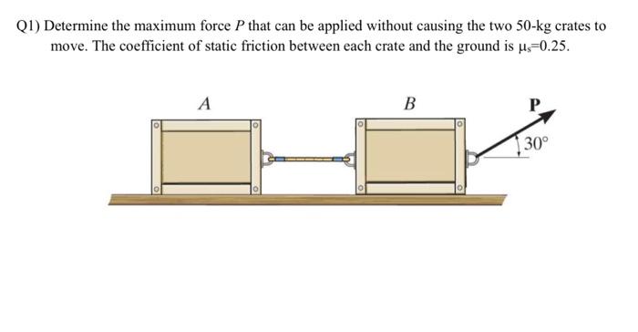 Solved Q1) Determine the maximum force P that can be applied | Chegg.com