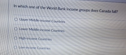 Solved In which one of the World Bank income groups does | Chegg.com