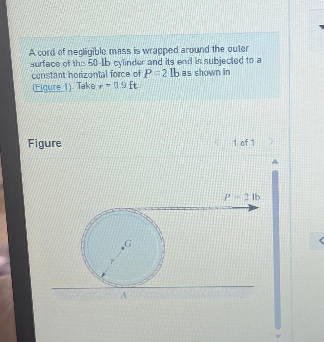 Solved A cord of negligible mass is wrapped around the outer | Chegg.com