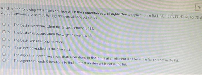 Solved Tin Which of the following statements are True when | Chegg.com