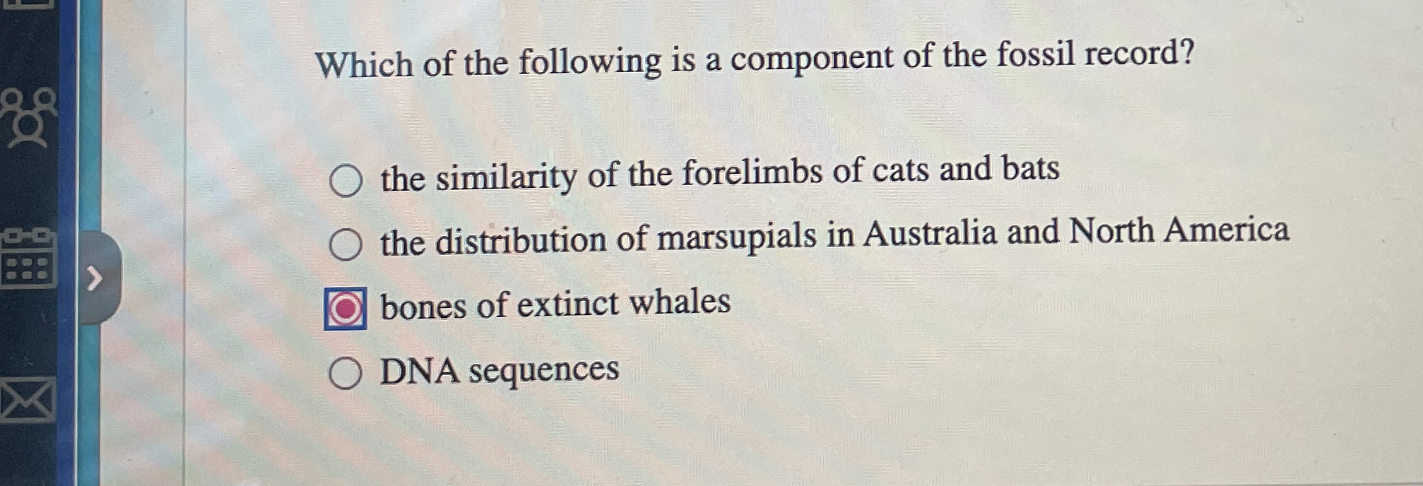 Solved Which of the following is a component of the fossil | Chegg.com