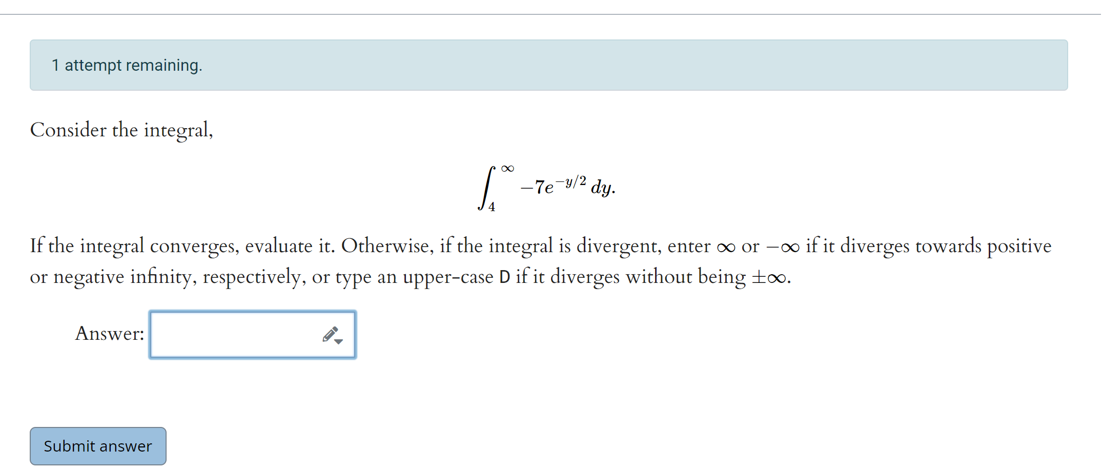 Solved 1 ﻿attempt remaining.Consider the | Chegg.com