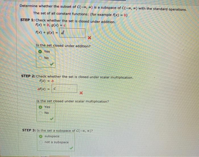 Solved Determine Whether The Subset Of C 0 00 Is A