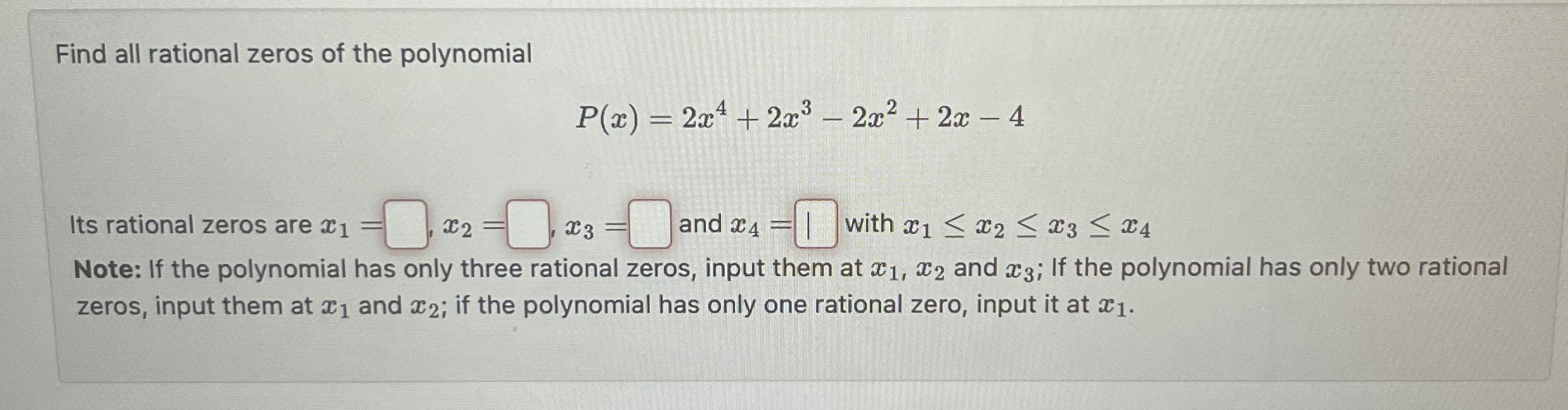 Solved Find all rational zeros of the | Chegg.com