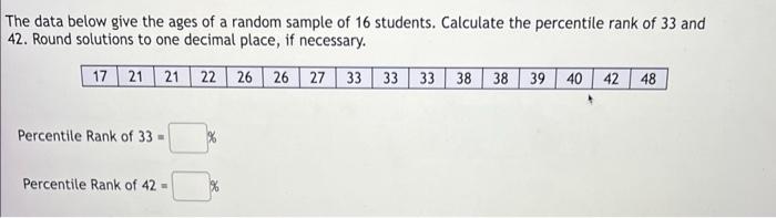 Solved The data below give the ages of a random sample of 16 | Chegg.com