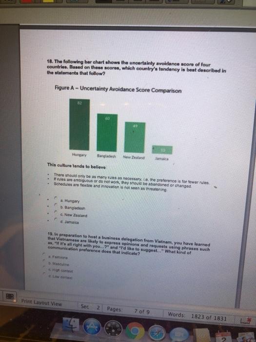 Solved 18. The following barchart shows the uncertainty | Chegg.com