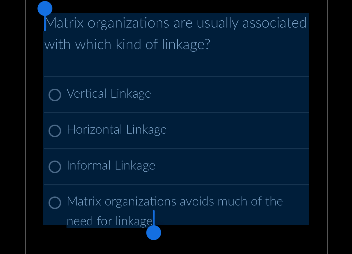 Solved Matrix organizations are usually associated with | Chegg.com