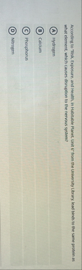 Solved According to "Risk, Exposure, and Health, in | Chegg.com