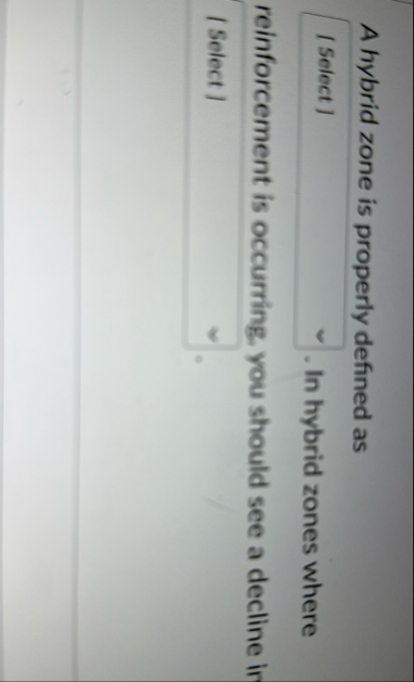 Solved A hybrid zone is properly defined as . ﻿In hybrid | Chegg.com