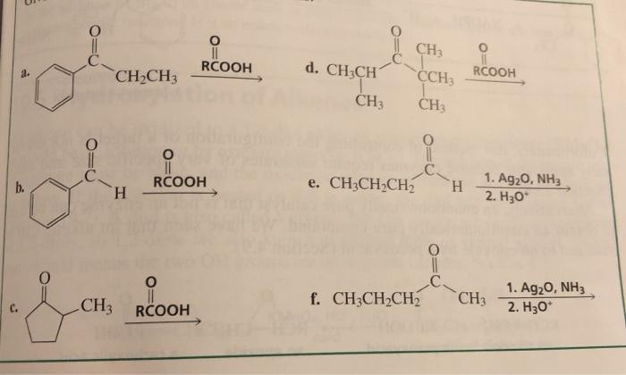 Solved RCOOH CH3 CCH CH2CH3 d. CHỊCH CH RCOOH СН3 O=0 o b. | Chegg.com