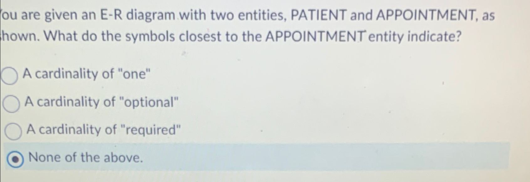 Solved ou are given an E-R diagram with two entities, | Chegg.com