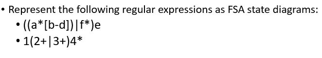 Represent the following regular expressions as FSA | Chegg.com