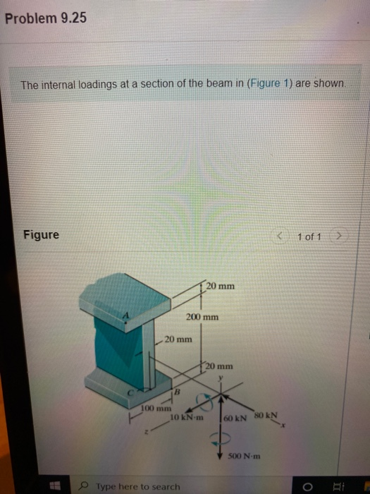 Solved Problem 9.25 The internal loadings at a section of | Chegg.com