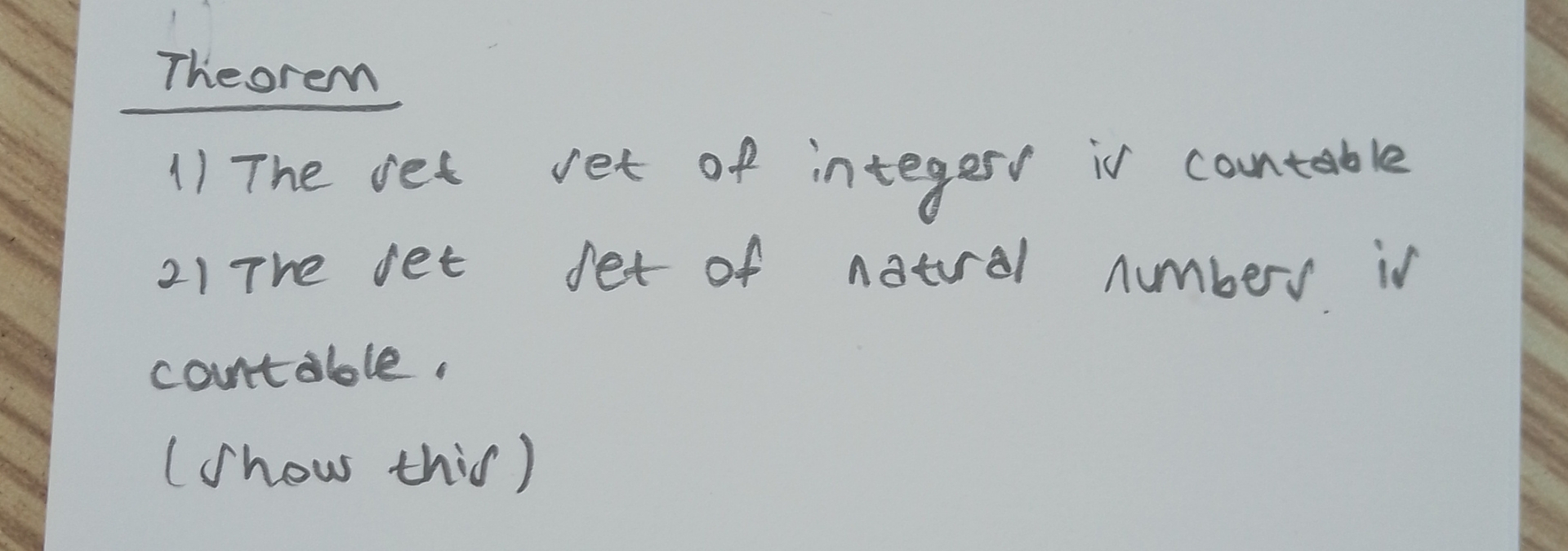Solved TheoremThe set set of integers is countable 2) ﻿The | Chegg.com
