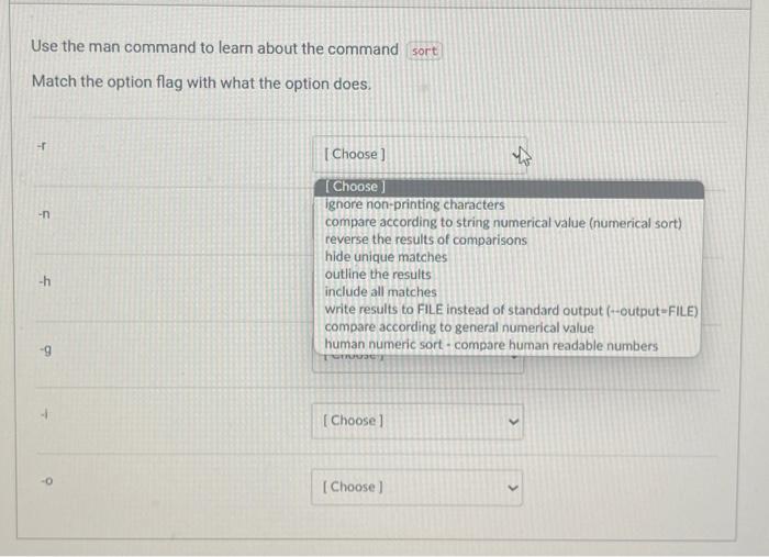 Solved Use the man command to learn about the command Match | Chegg.com