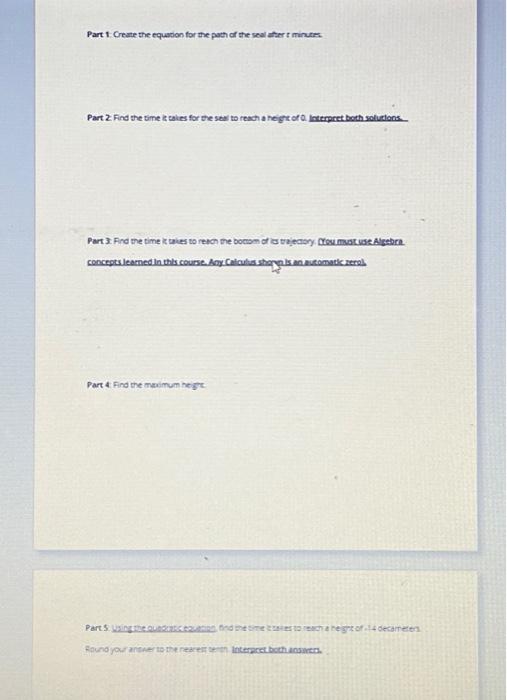 Solved Module 5 Written Assignment Scenario A seal dives | Chegg.com