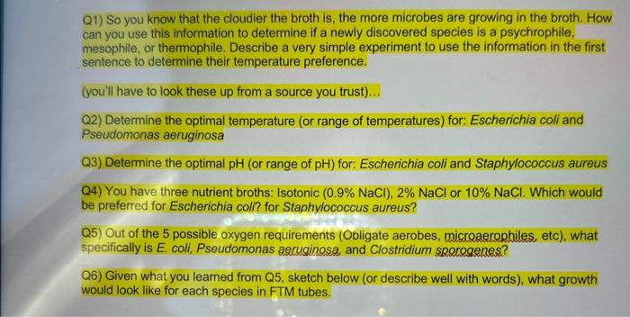 Solved Q1) So you know that the cloudier the broth is, the | Chegg.com