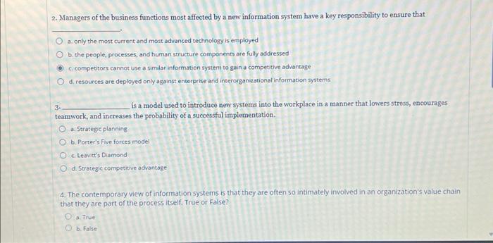 Solved 2. Managers of the business functions most affected | Chegg.com
