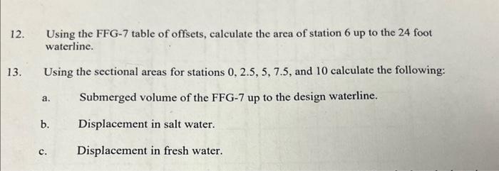 Solved 12. Using the FFG-7 table of offsets, calculate the | Chegg.com