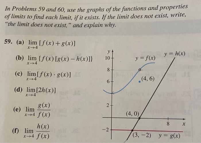 Solved In Problems 59 and 60, use the graphs of the | Chegg.com