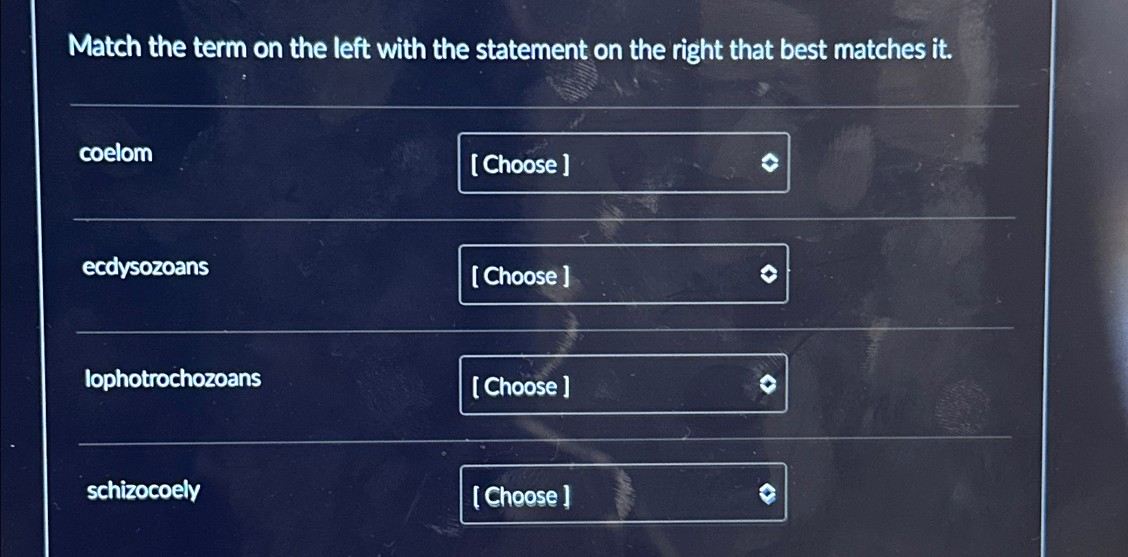 Solved Match the term on the left with the statement on the | Chegg.com