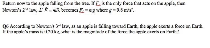 Solved Return now to the apple falling from the tree. If Ex | Chegg.com