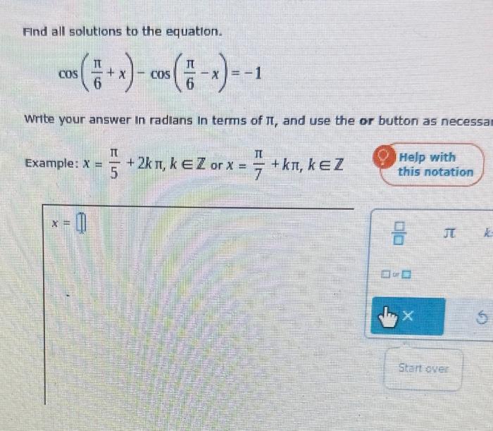 Solved Find all solutions to the equation. | Chegg.com