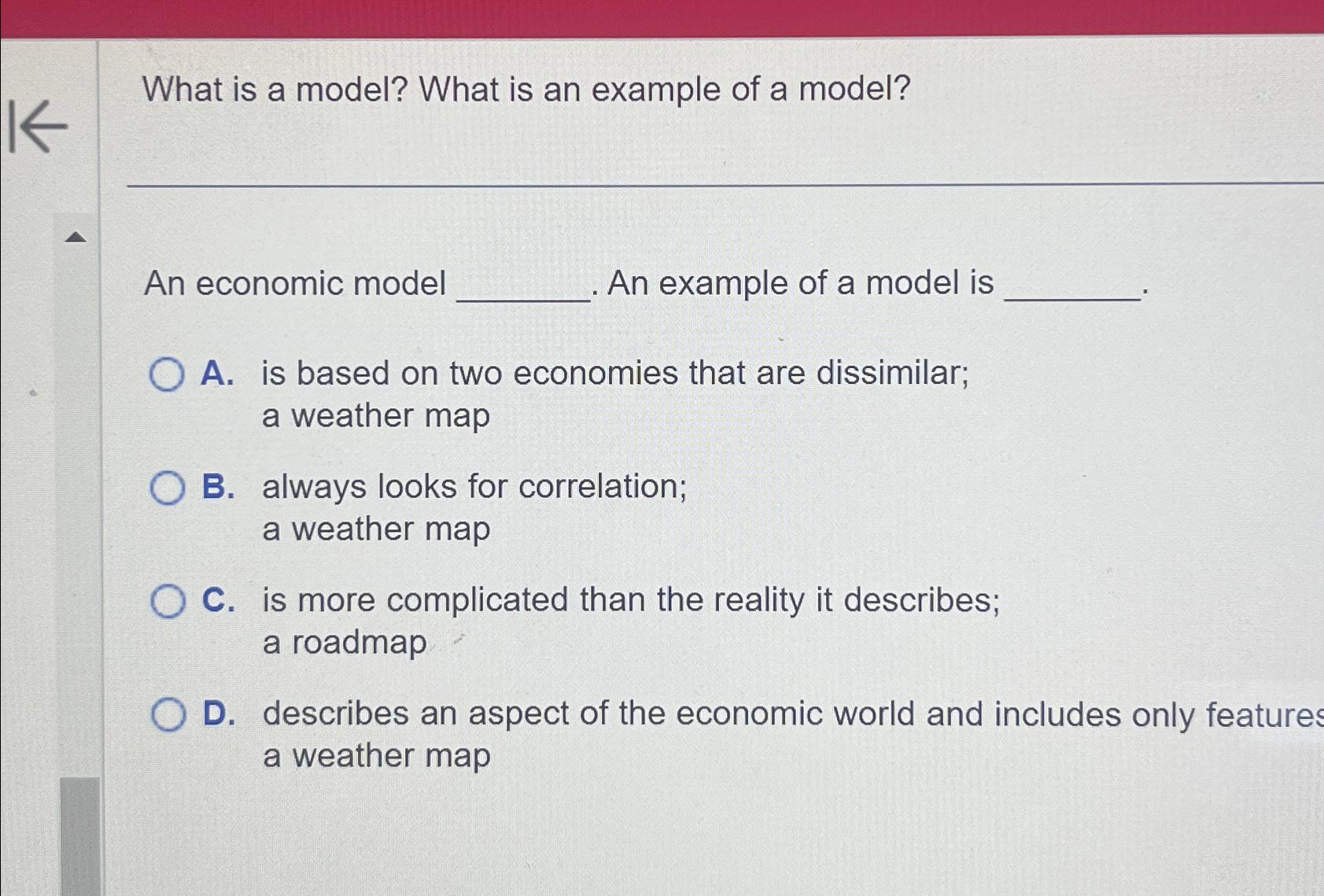 Solved What is a model? What is an example of a model?An | Chegg.com