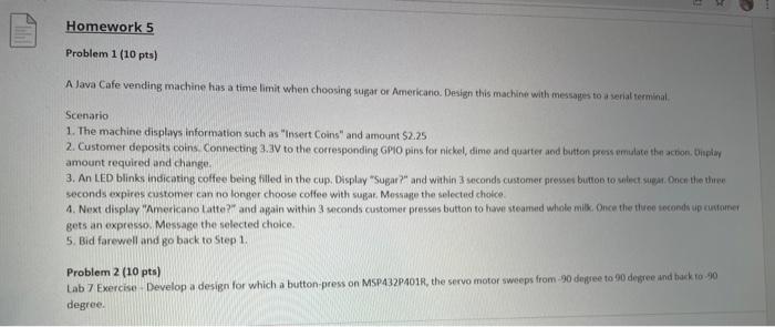 Solved Homework 5 Problem 1 (10 pts) A Java Cafe vending | Chegg.com