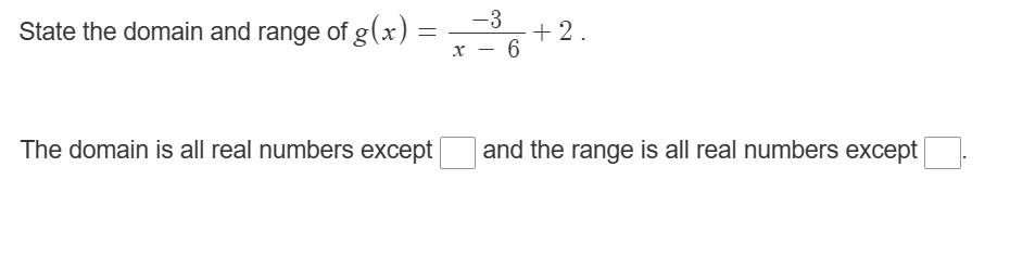 Solved State the domain and range of g(x)=-3x-6+2.The domain | Chegg.com