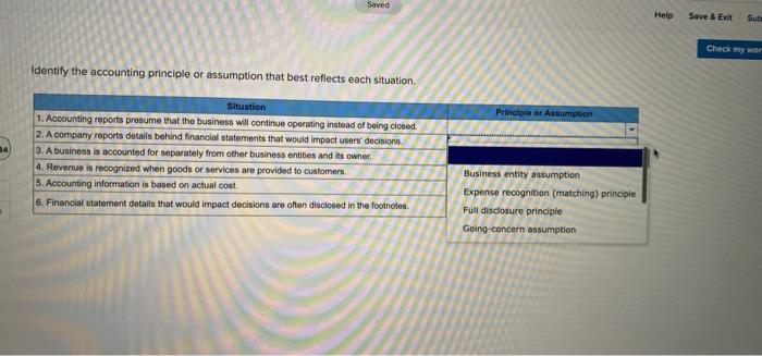 Solved Saved Help Save & Exit Sub Check my wor Identify the | Chegg.com