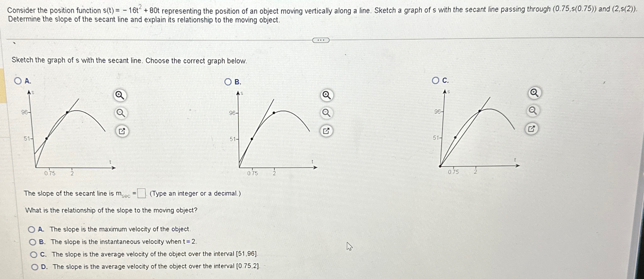 Solved Consider The Position Function S T 16t2 80t