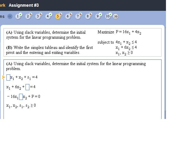Solved Using Slack Variables Determine The Initial System 