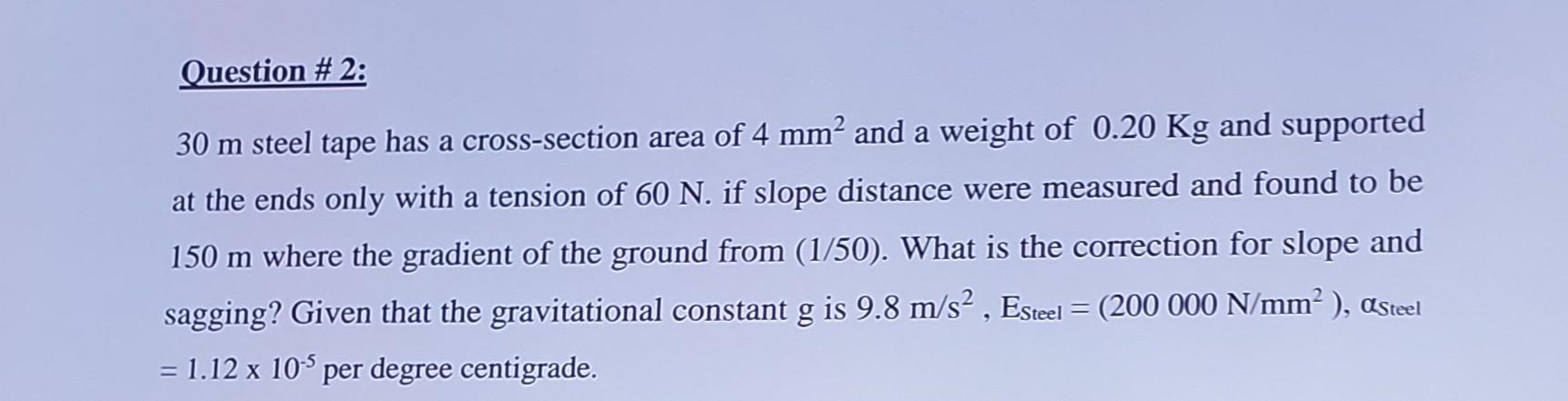 Solved 30 m steel tape has a cross-section area of 4 mm2 and | Chegg.com