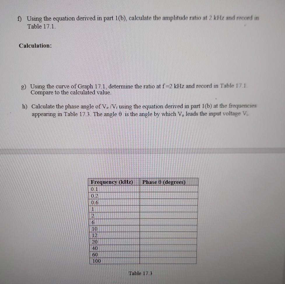 Part 1 High-pass R-C Filter a) Using CircuitLab, | Chegg.com