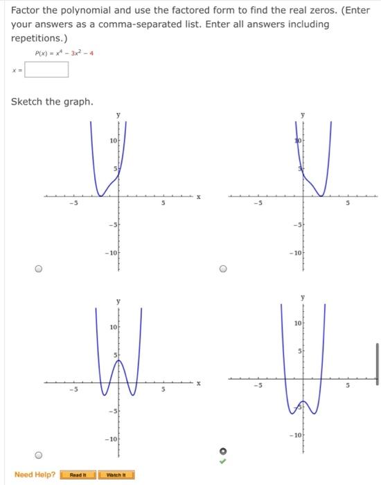 Solved Factor the polynomial and use the factored form to | Chegg.com