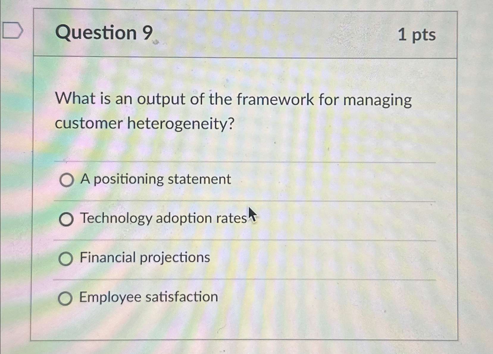Solved Question 91ptsWhat is an output of the framework for | Chegg.com