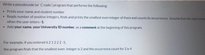 Solved Write A Pseudocode For Ccode Program That Performs 9936